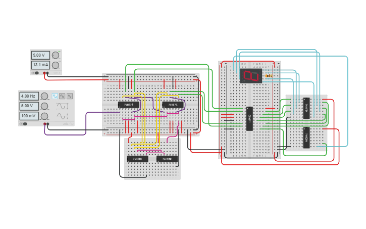 Circuit design Display de 0 - 9 - Tinkercad Circuit design Display de 0 - 9 - Tinkercad