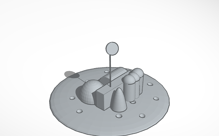 3D design Base on moon - Tinkercad