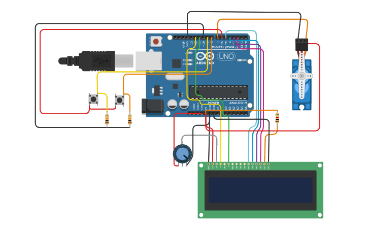 Circuit design Smart parking lot(Version 2) | Tinkercad