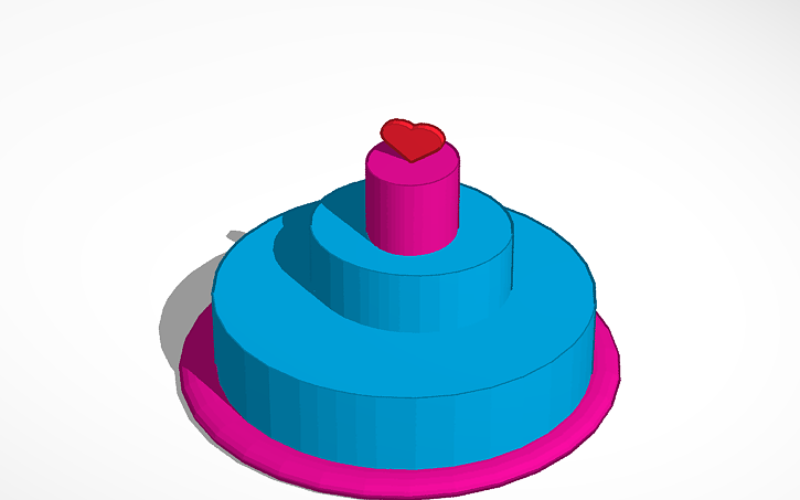 3D design birthday cake - Tinkercad