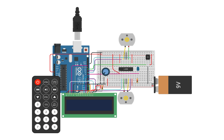 Circuit design DC MOTOR WITH IR SENSOR FOR ROBOT WHEEL - Tinkercad