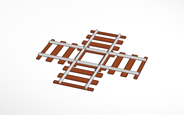 3D design Dragon's railroad D cross track - Tinkercad