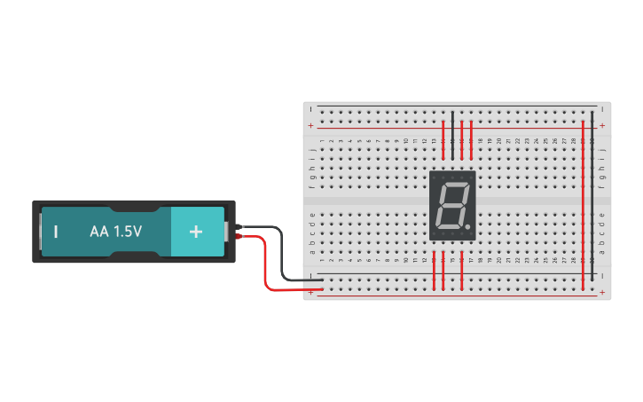 Circuit design Displays de 7 segmentos | Tinkercad