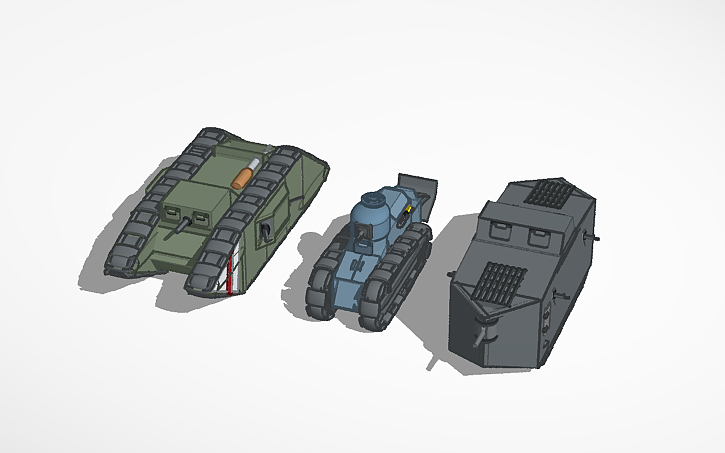 3D design WW1 TANKS PROJECT 1.3 - Tinkercad