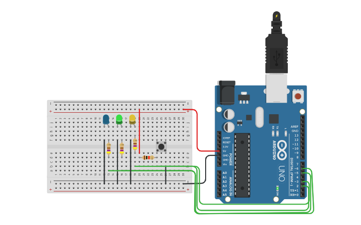 Circuit design controle de leds arduino | Tinkercad