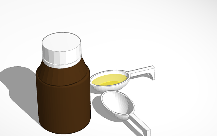 3D design Sendok Obat - Tinkercad