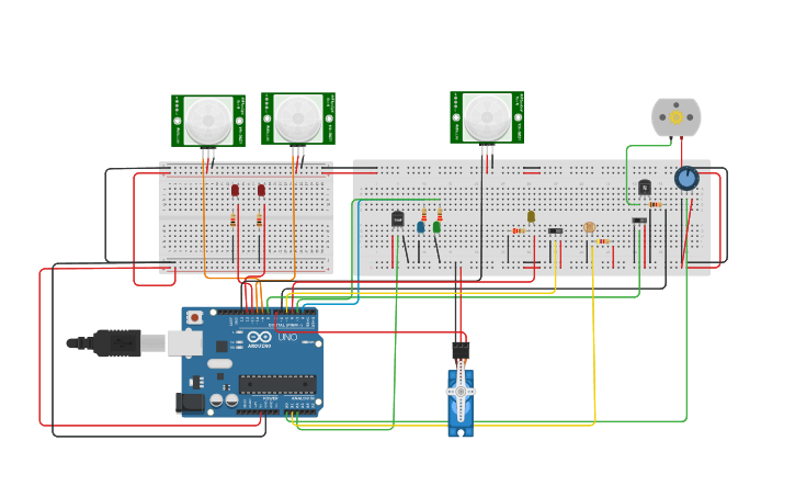 Circuit design Project IoT(Smart Automated Bed) - Tinkercad