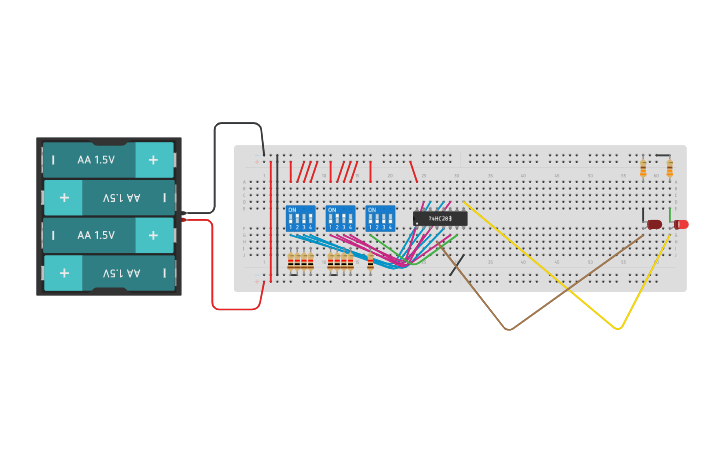 Circuit design 4-bit Full Adder | Tinkercad