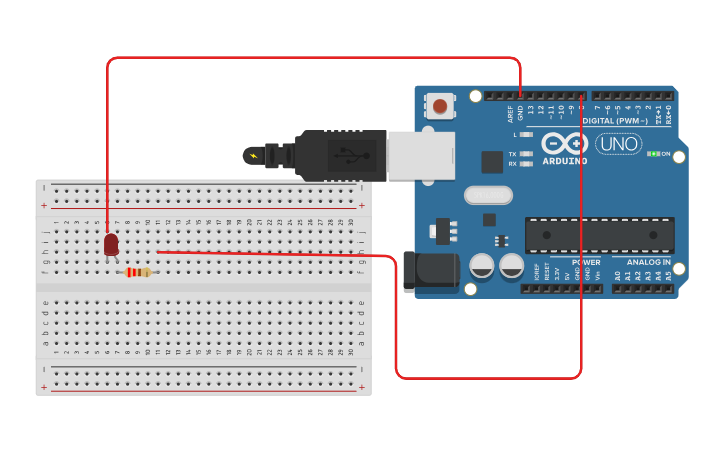 Circuit design Arduino ejercicio 1 - Tinkercad