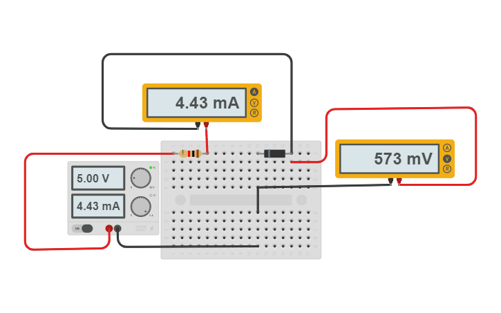 Circuit design V-I Characteristics of Zener Diode - Tinkercad