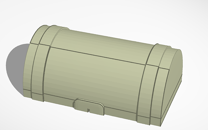 3D design Treasure Chest Deck Box Top - Tinkercad