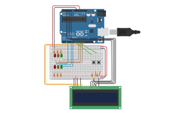 Circuit Design Traffic Light Intermediate Tinkercad
