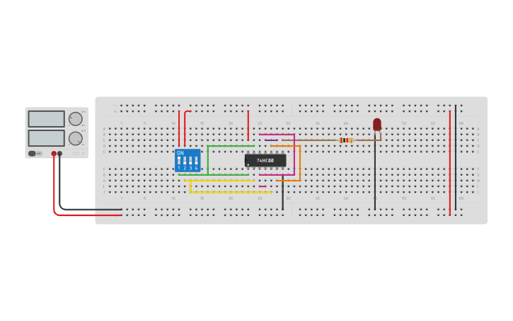 Circuit design X-NOR gate using NAND gate | Tinkercad