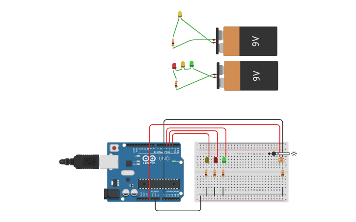 Circuit design LED program 2E01 | Tinkercad