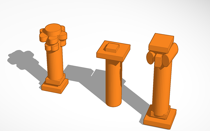 3d Design Corinthian Doric And Ionic Columns Tinkercad
