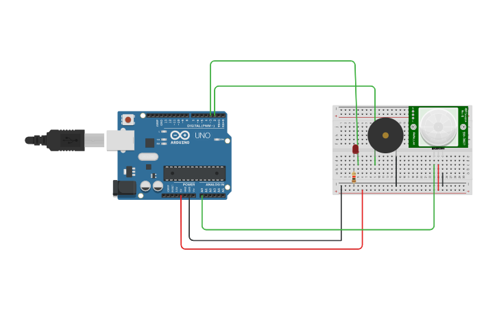 Circuit design Pir sensor\ - Tinkercad