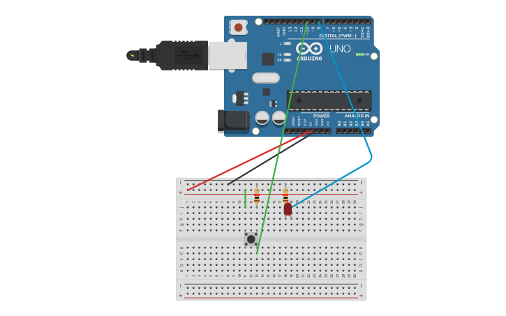 Circuit design Una led intermitente-practica1 | Tinkercad