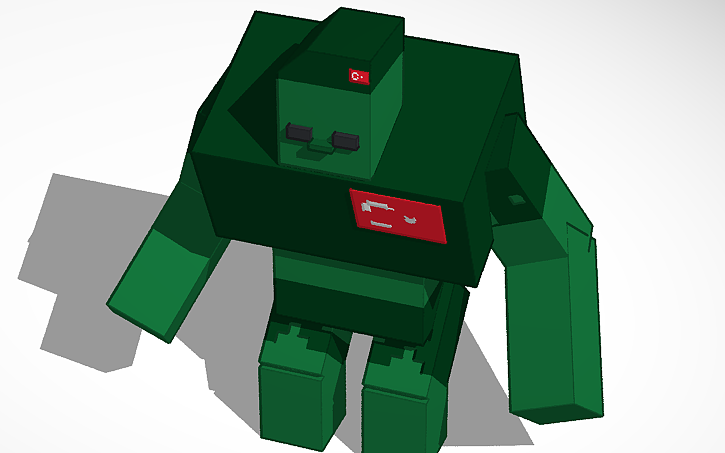 3D design Minecraft Turkish Commander Mutant Zombie - Tinkercad