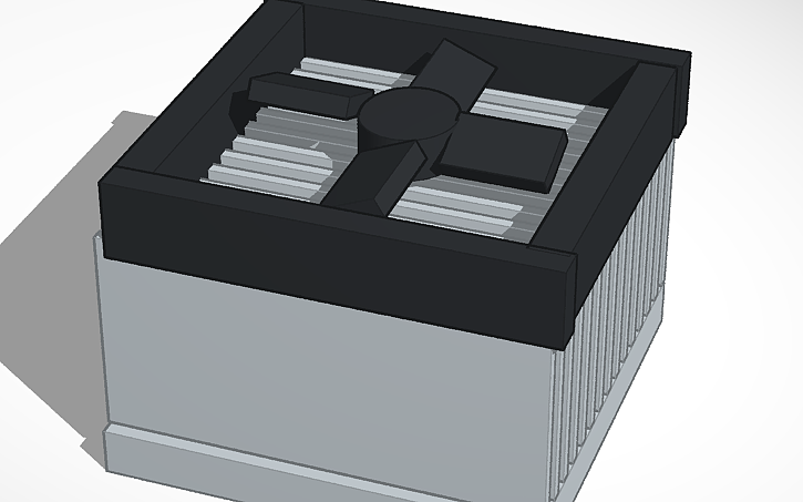 3D design CPU cooler - Tinkercad