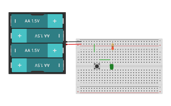 Circuit design 1Secundaria Encendido y apagado de un led | Tinkercad