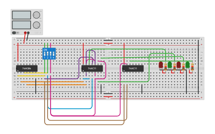 Circuit design 1 TO 4 DEMULTIPLEXER - Tinkercad