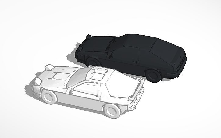 3D design Toyota AE86 and Mazda RX7 FC3S - Tinkercad