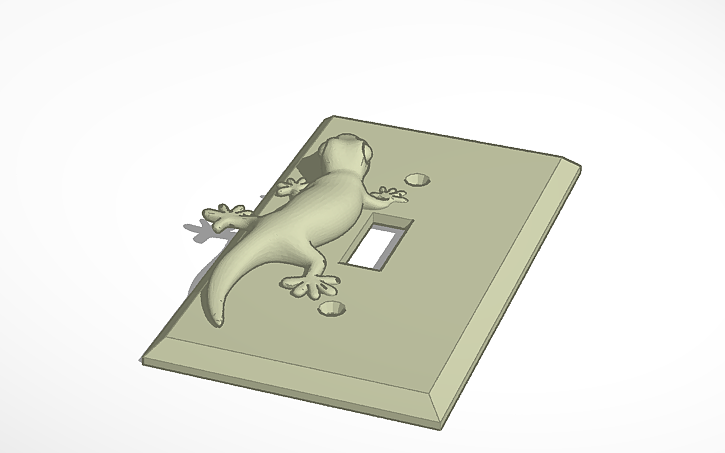 3D design lizard lightswitch cover - Tinkercad