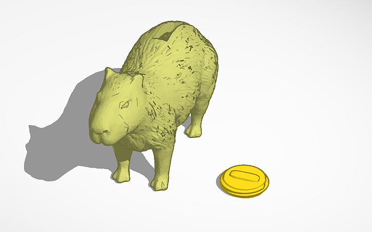 3D design Capybara MoneyBox - Tinkercad