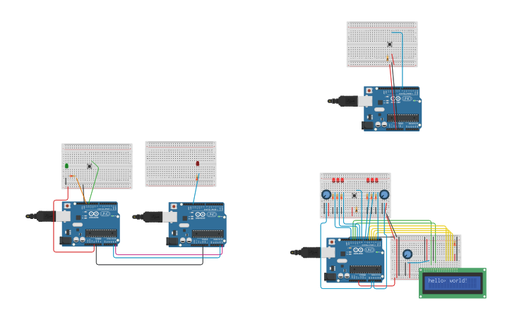 Circuit design Pong setup | Tinkercad