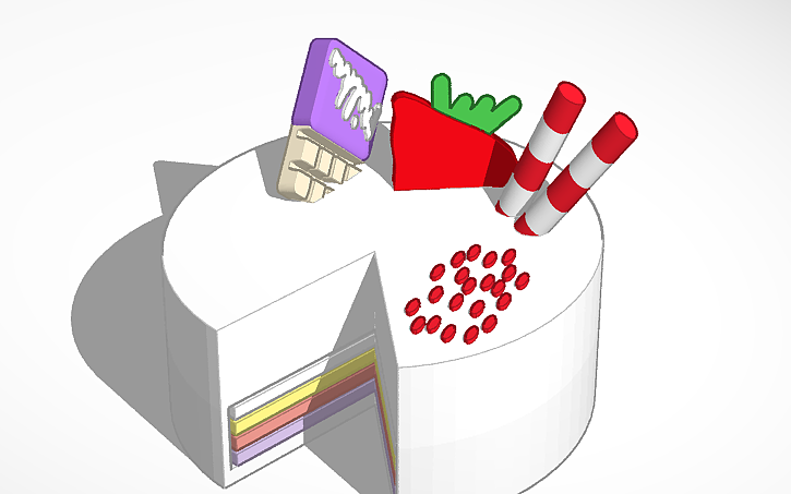 3D design Strawberry Cake🍓 | Tinkercad