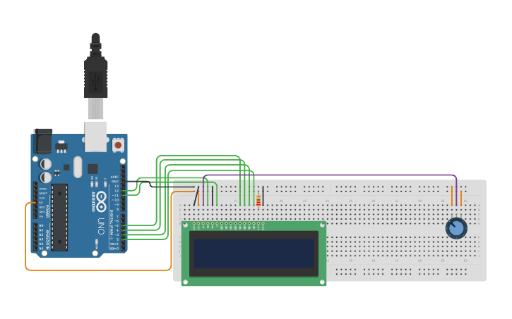 Circuit design monitor LCD 2 - Tinkercad