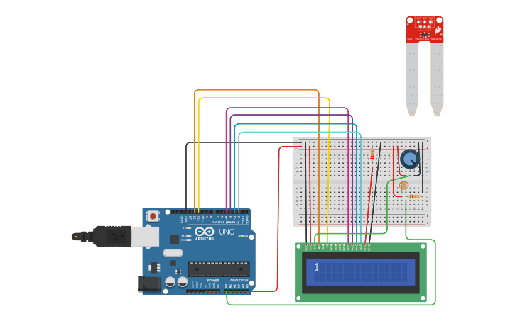 Circuit design Fotoresistor e Display de LCD - Tinkercad