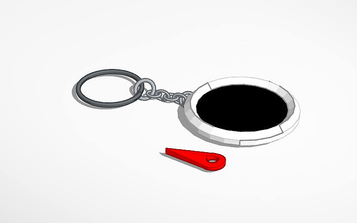 3D design Printable compass keychain. - Tinkercad