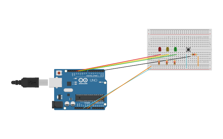 Circuit design Semafor Tema Laborator 2 - Embedded Systems | Tinkercad