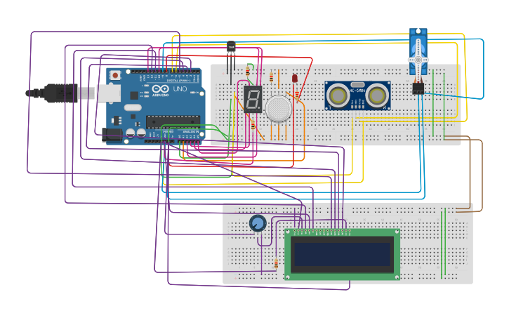 Circuit design Copy of Intelligent Elevator Control System - Tinkercad
