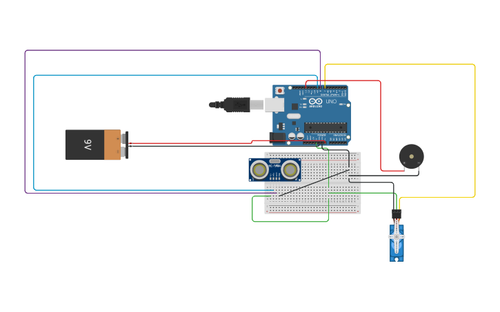 Circuit design Army Safety Project - Tinkercad