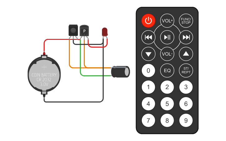 Circuit design IR remote controlled LED - Tinkercad Circuit design IR remote controlled LED - Tinkercad