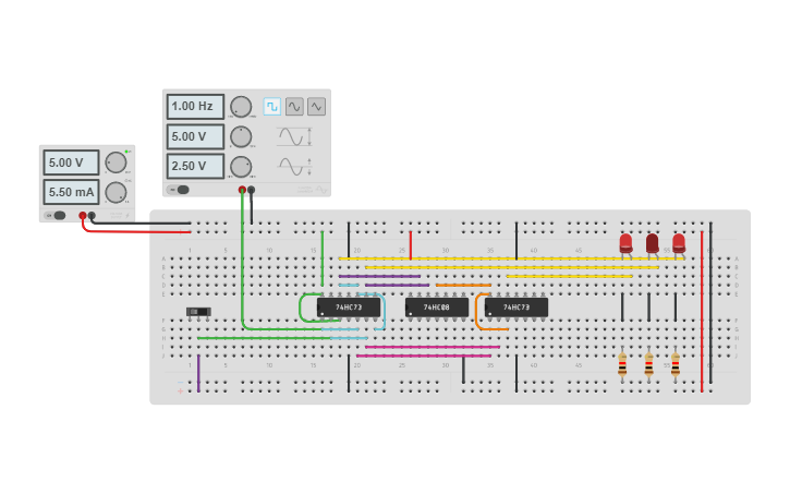 Circuit Design Sync Up Counter Tinkercad