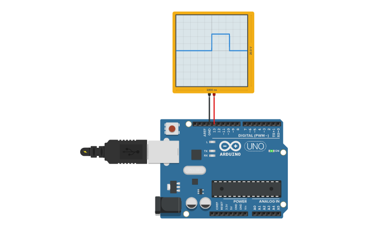Circuit design Blinky Immediate Port Access | Tinkercad