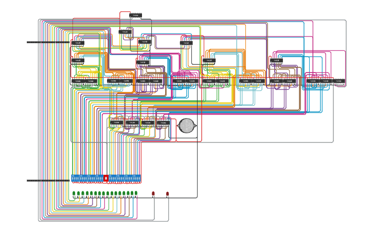 Circuit design 16 Bit ALU - Tinkercad