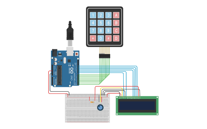 Circuit design Simple Calculator - Tinkercad