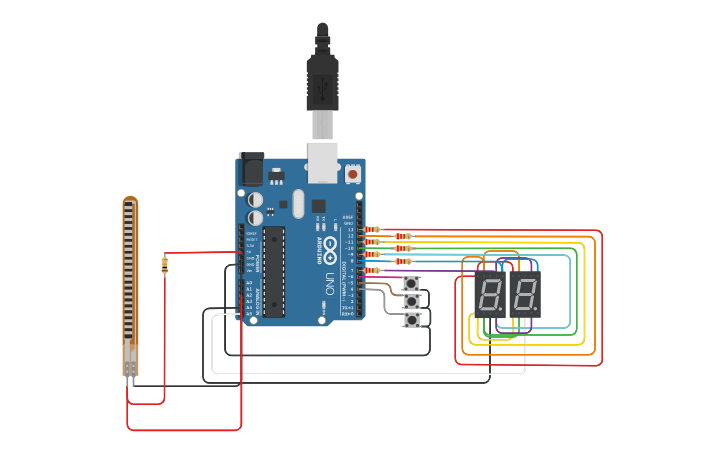 Circuit design parcial 1 part 2 Sensor - Tinkercad