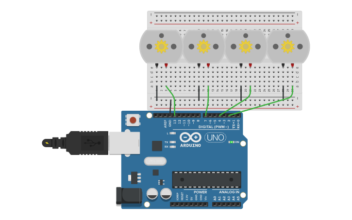 Circuit design vetor basico motores DC | Tinkercad