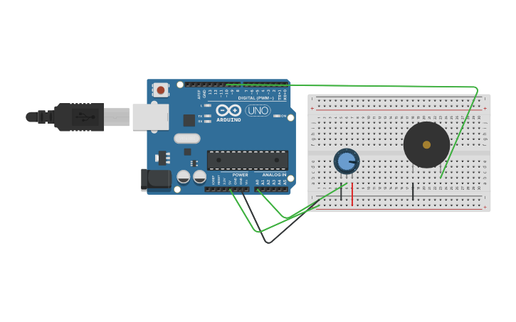 Circuit Design Ejemplo 1 Generar Tonos Con Un Buzzer Tinkercad 