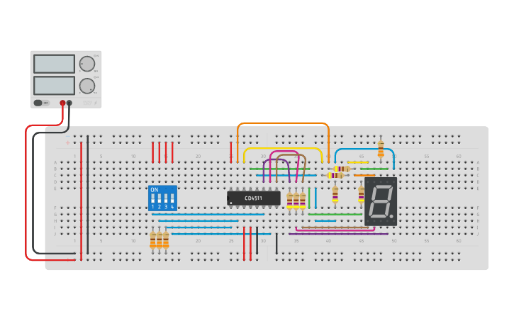 Circuit design Display de 7 segmentos | Tinkercad Circuit design Display de 7 segmentos | Tinkercad