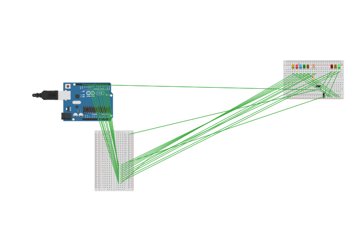 Circuit design sistema de LED com o arduino | Tinkercad