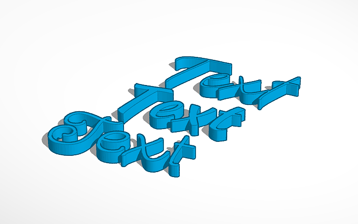 3D design TEXT - Tinkercad