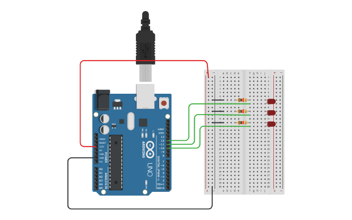 Circuit design RGB_LED_Example - Tinkercad
