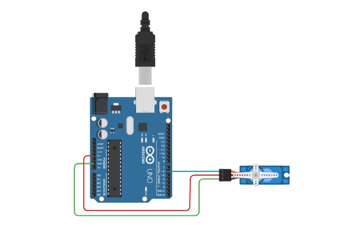 Circuit design Servo motor - Tinkercad