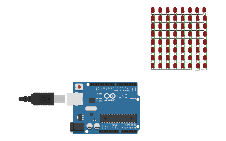 Circuit design 8x8 LED Matrix - Tinkercad
